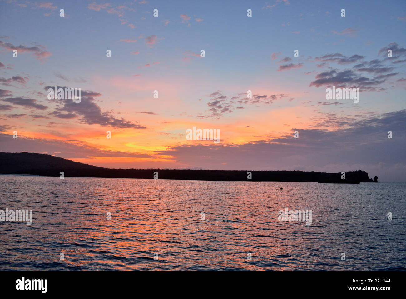 Sunset over Espanola Island, Galapagos Islands National Park, Espanola ...