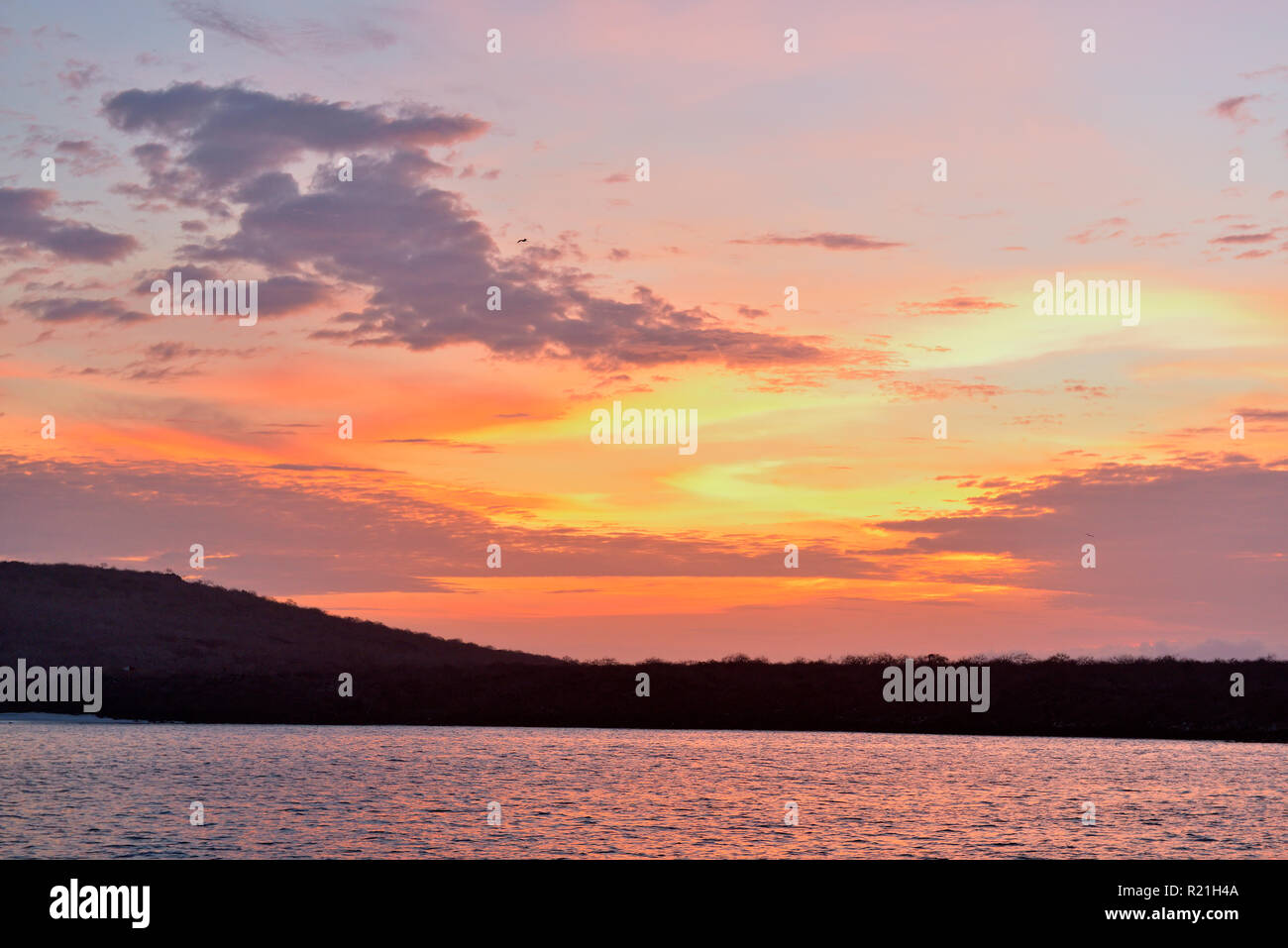 Sunset over Espanola Island, Galapagos Islands National Park, Espanola ...
