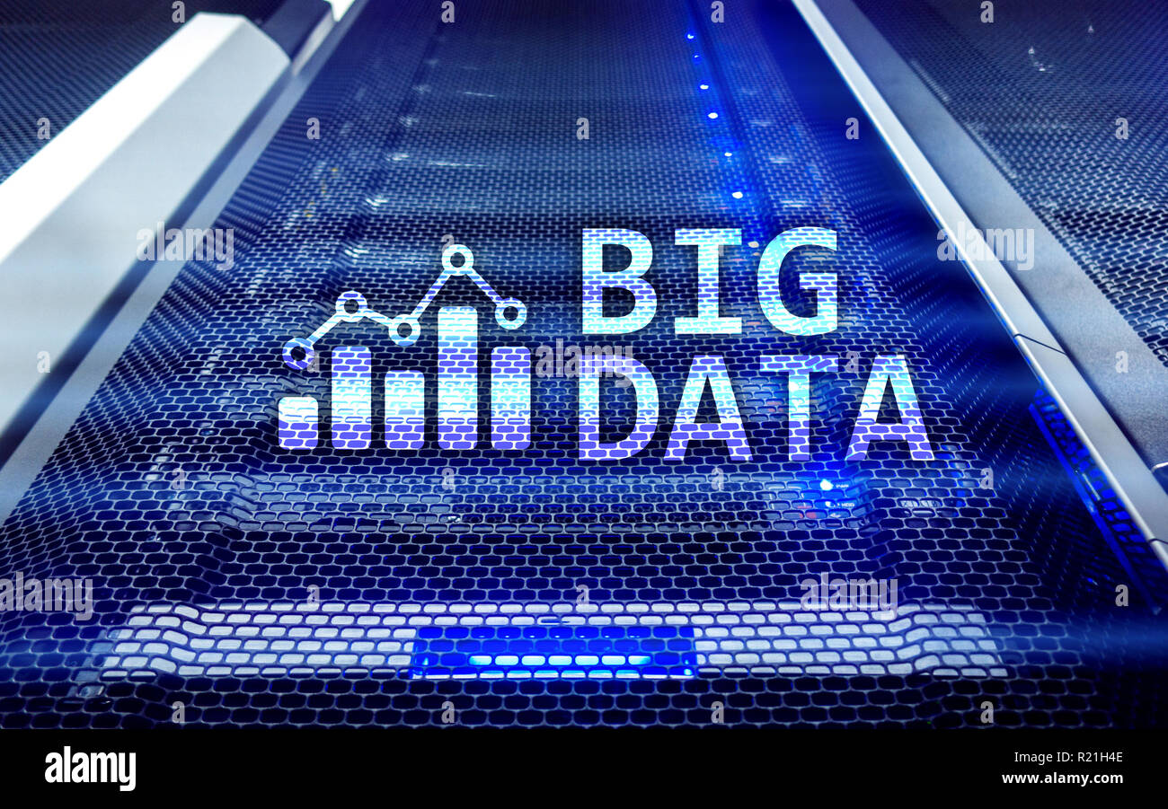 Big data analytics, internet and modern technology concept on server ...