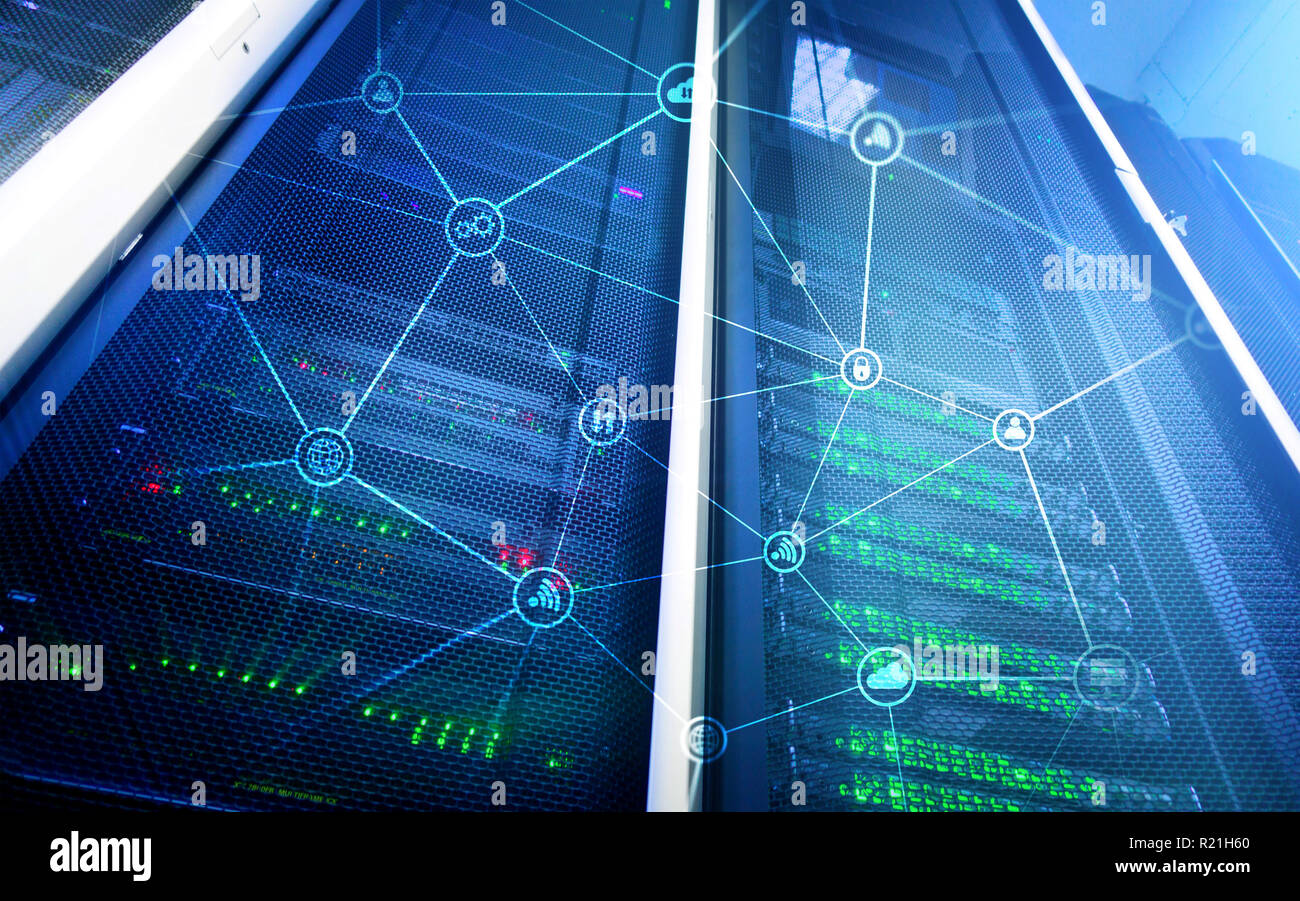 Telecommunication concept with abstract network structure and server ...