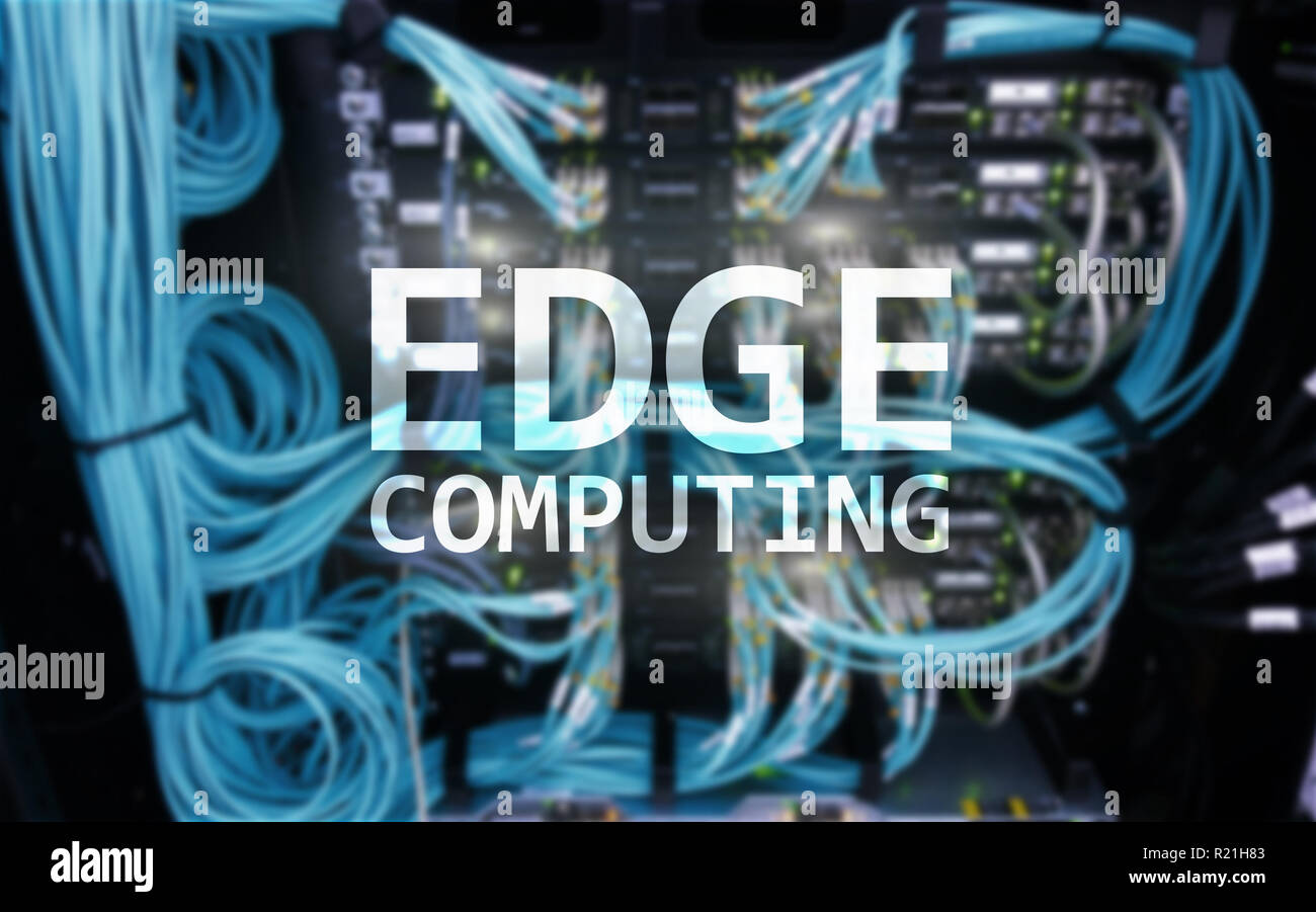 EDGE computing, internet and modern technology concept on modern server ...