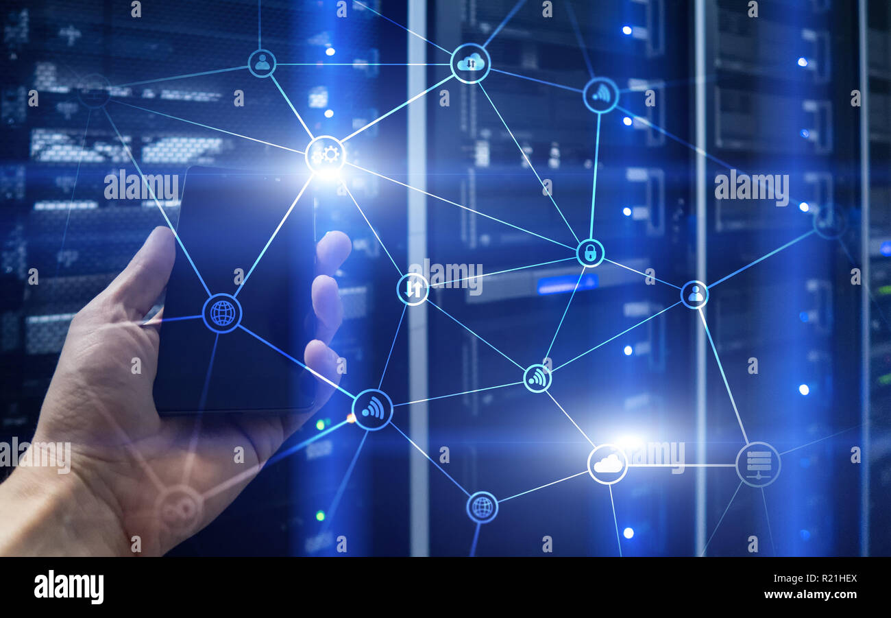 Telecommunication concept with abstract network structure and server ...