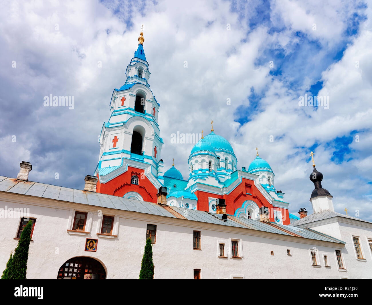 Valaam Monastery in Karelia of Russia. It is situated on an island on ...