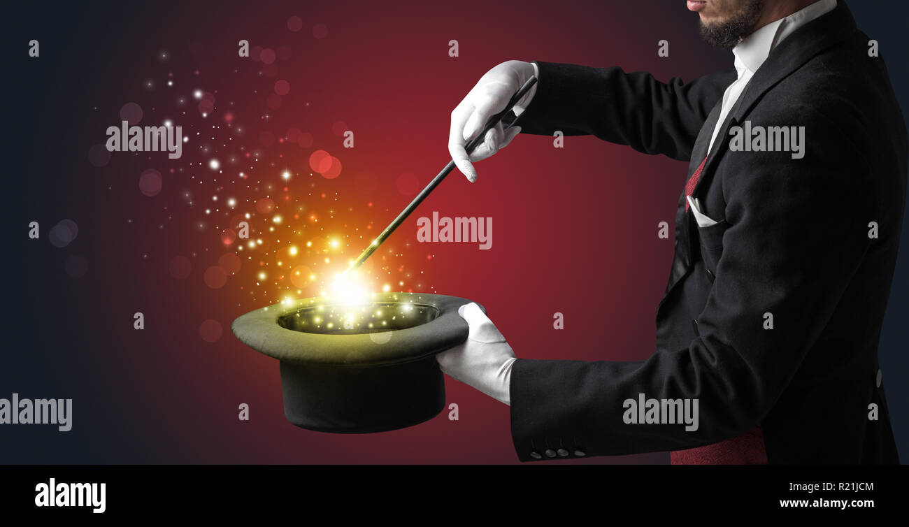 White glove hand conjuring something mysterious Stock Photo - Alamy
