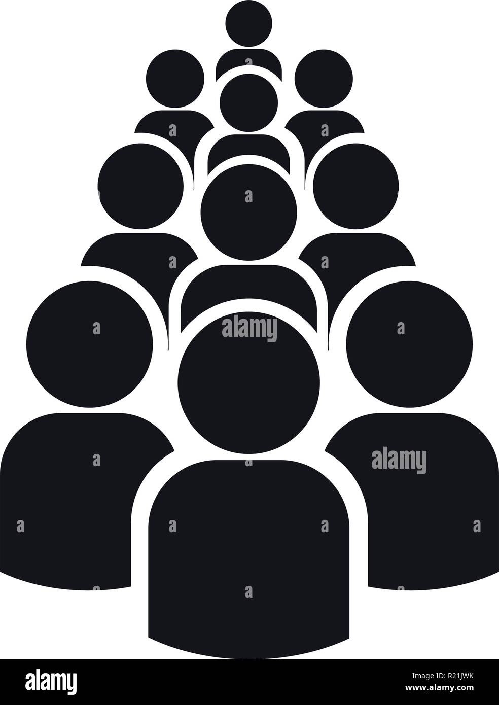 Icon of group of ten people silhouettes. Simple vector illustration ...