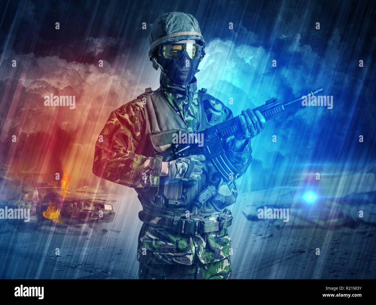 Mask in dust storm hi-res stock photography and images - Alamy