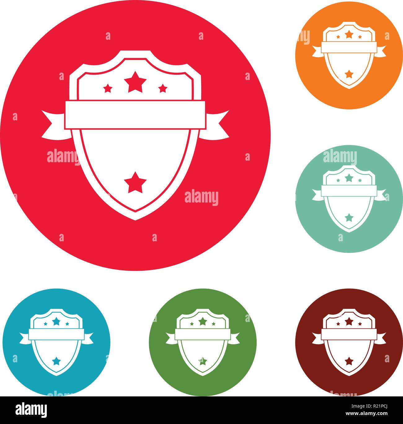 Badge warrior icons circle set vector isolated on white background ...