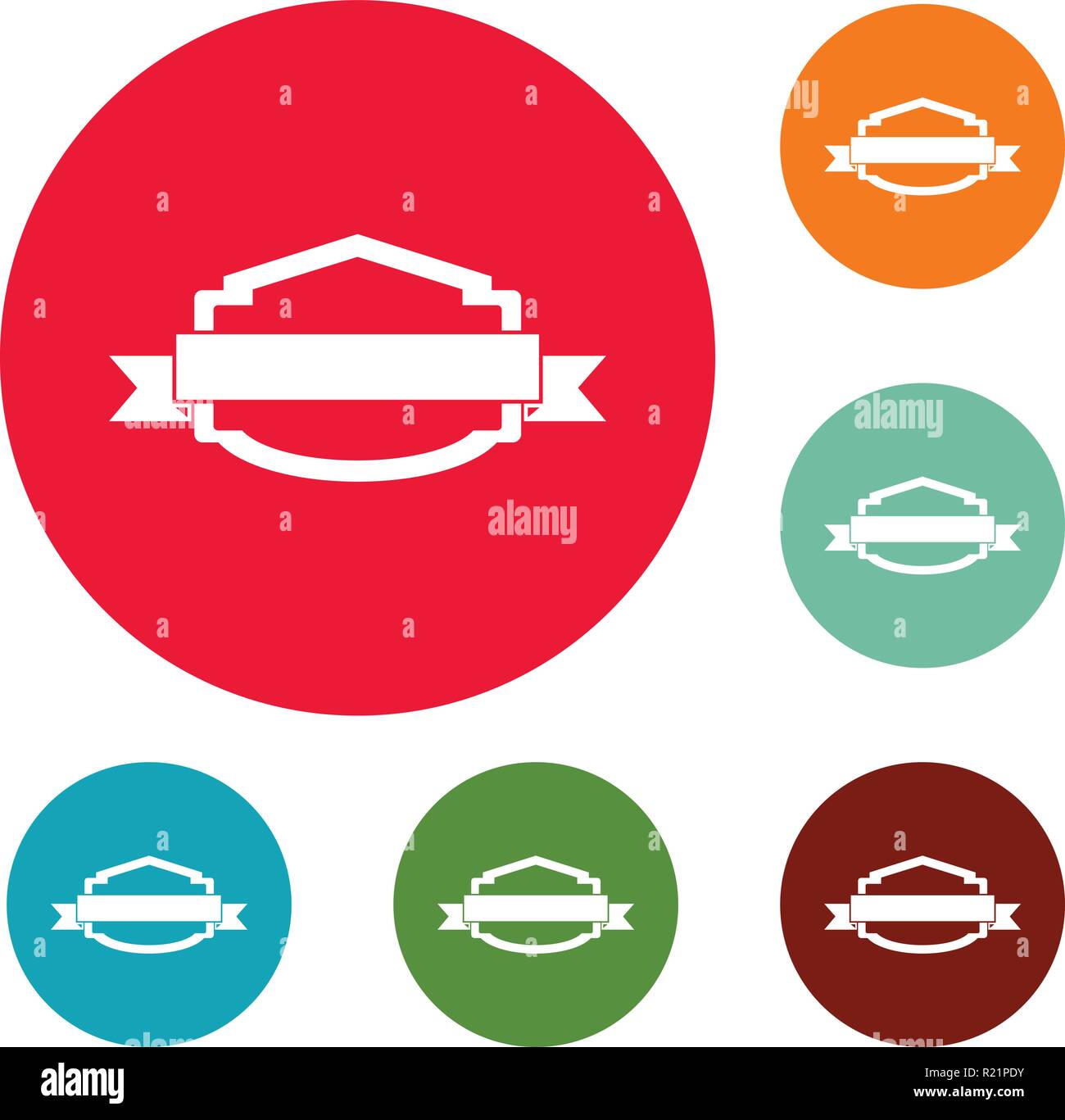 Badge banner icons circle set vector isolated on white background Stock ...