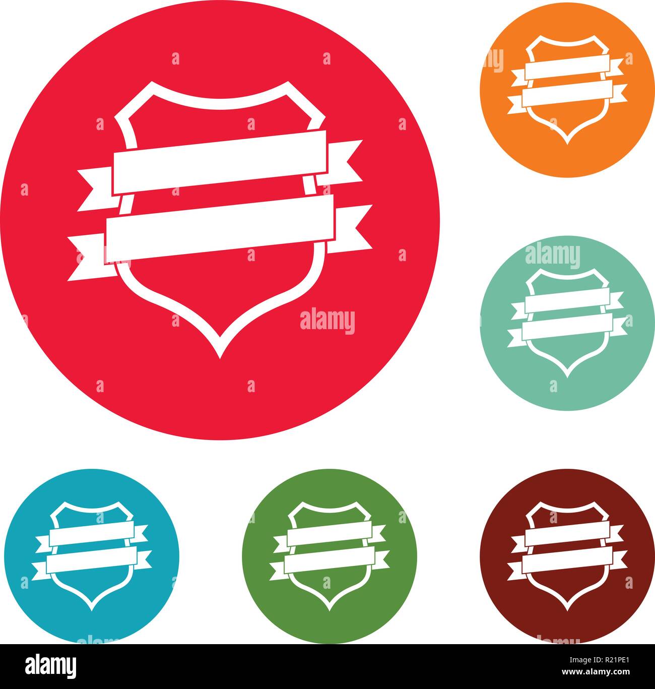 Badge design icons circle set vector isolated on white background Stock ...