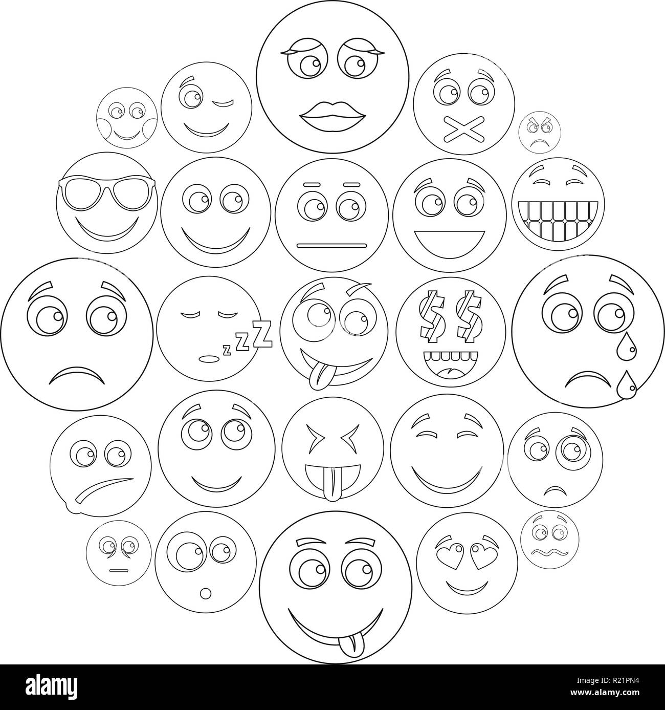 Smile icon set. Outline illustration of 50 smile vector icons for web ...