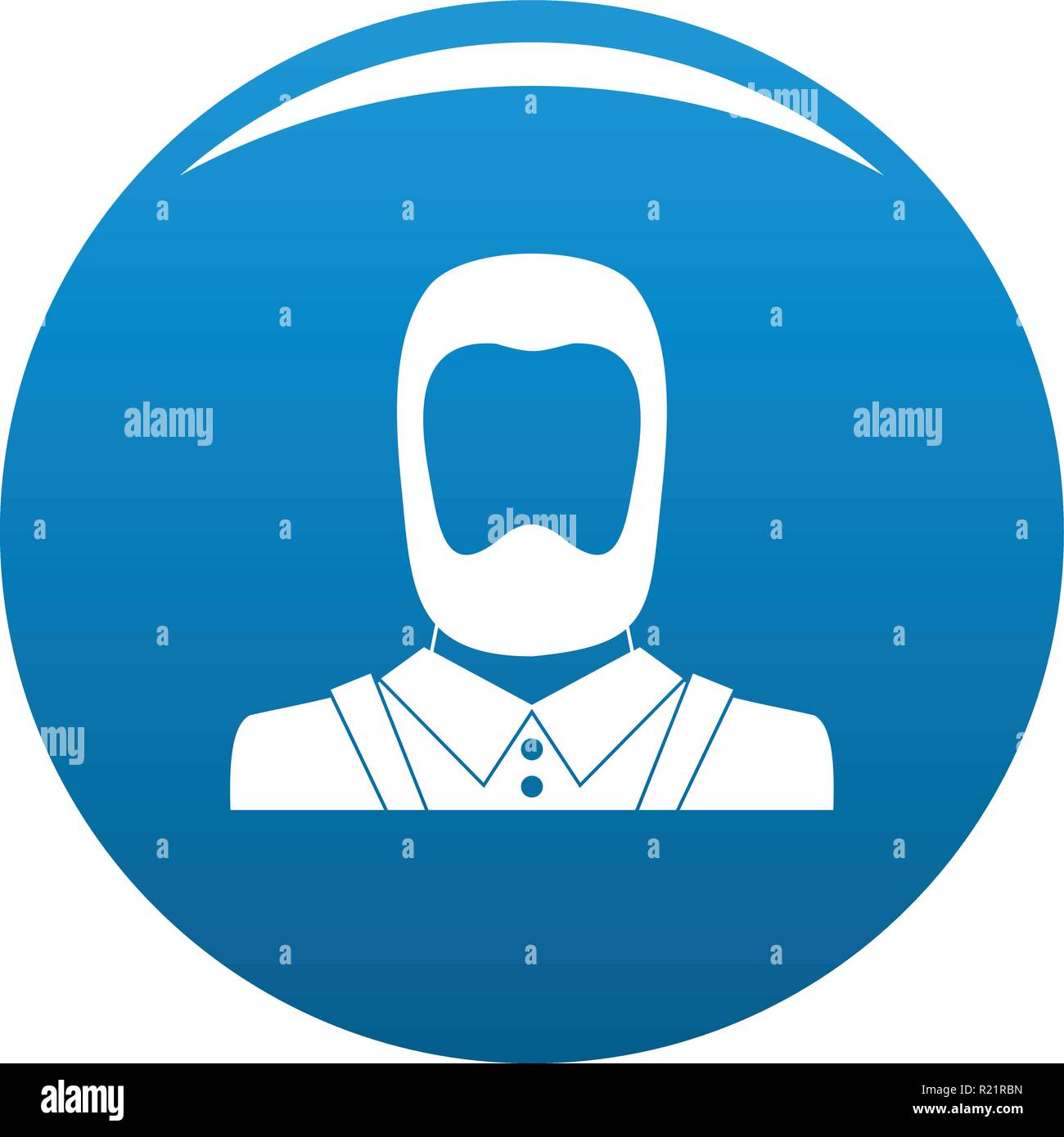 Man avatar icon vector blue circle isolated on white background Stock ...