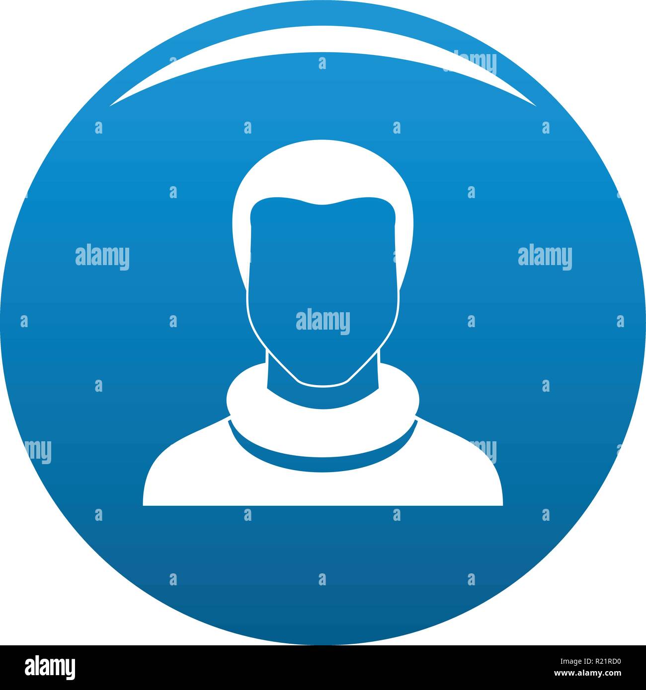 Man avatar icon vector blue circle isolated on white background Stock ...