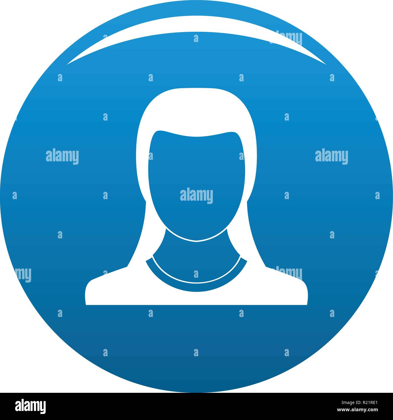 Best woman user icon vector blue circle isolated on white background ...