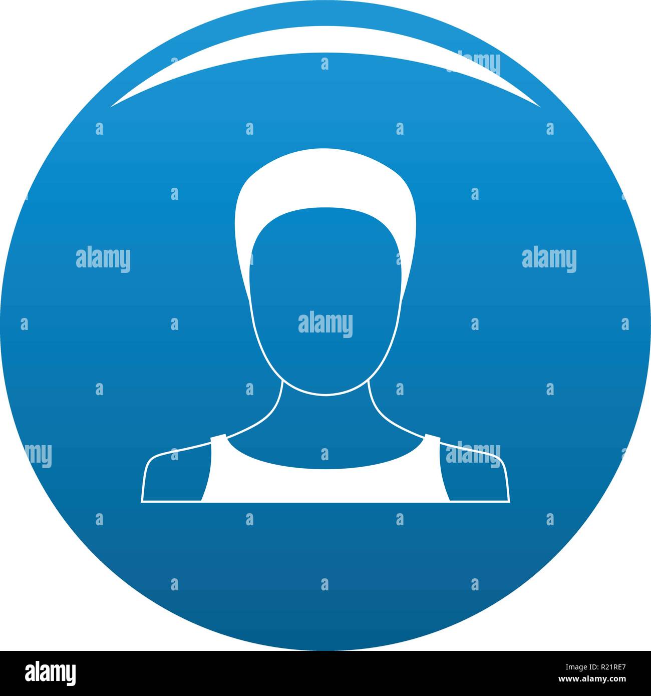 Man user icon vector blue circle isolated on white background Stock ...