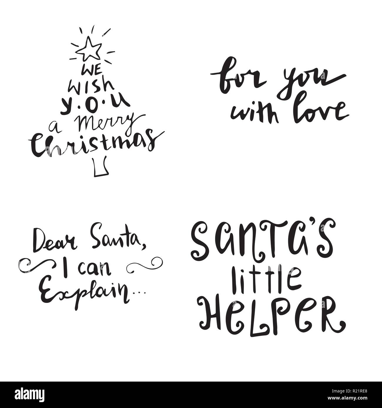 Set of Christmas lettering handwritten Stock Vector Image & Art - Alamy