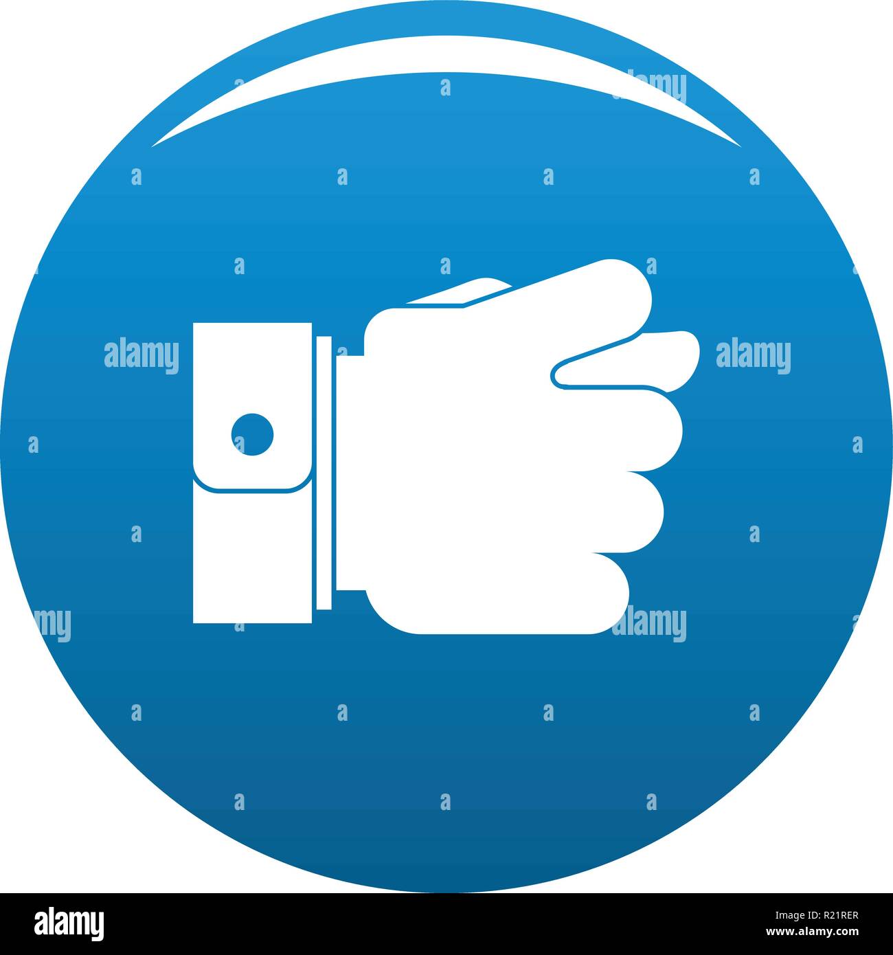 Hand greed icon vector blue circle isolated on white background Stock ...
