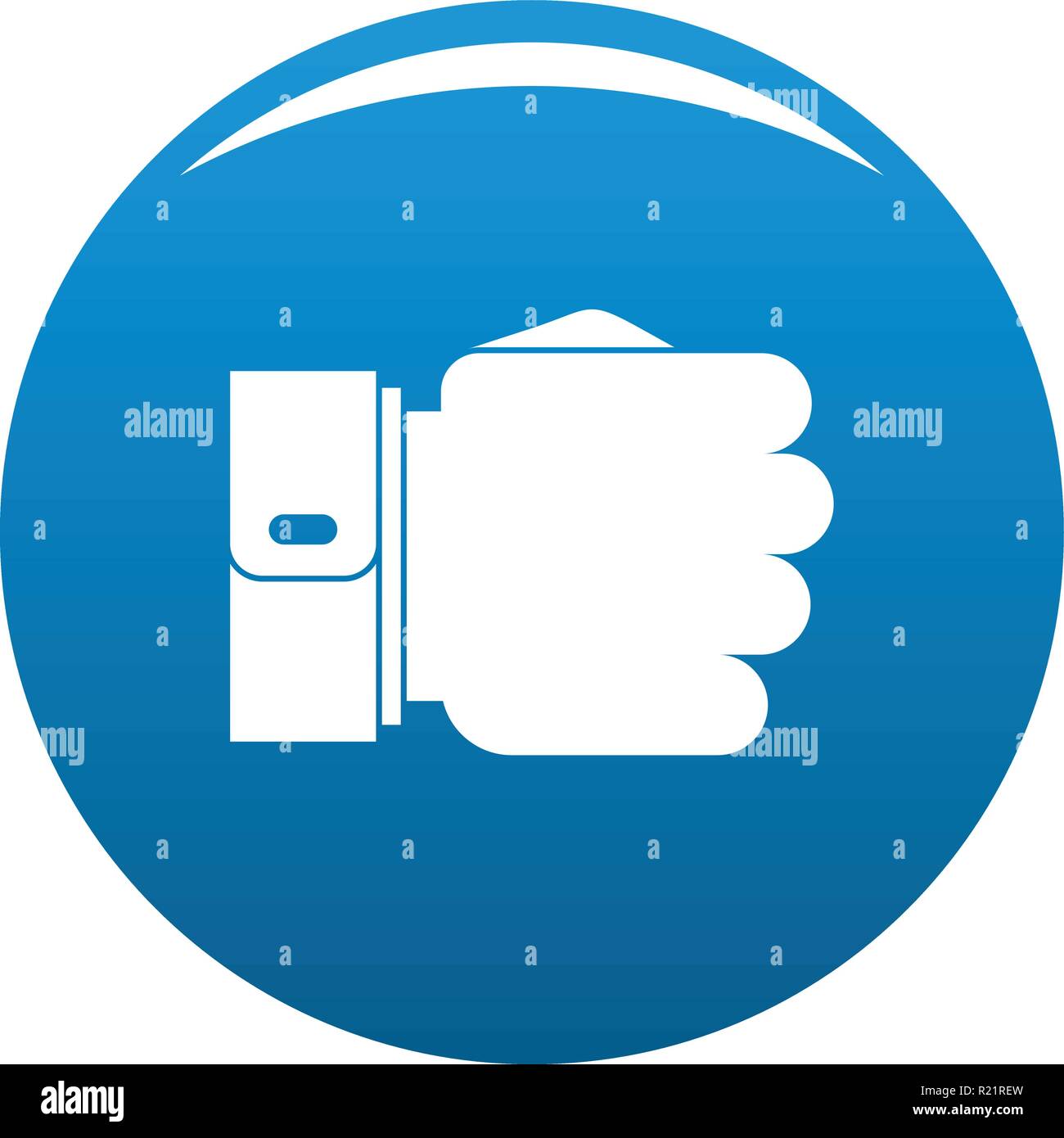 Hand fist icon vector blue circle isolated on white background Stock ...