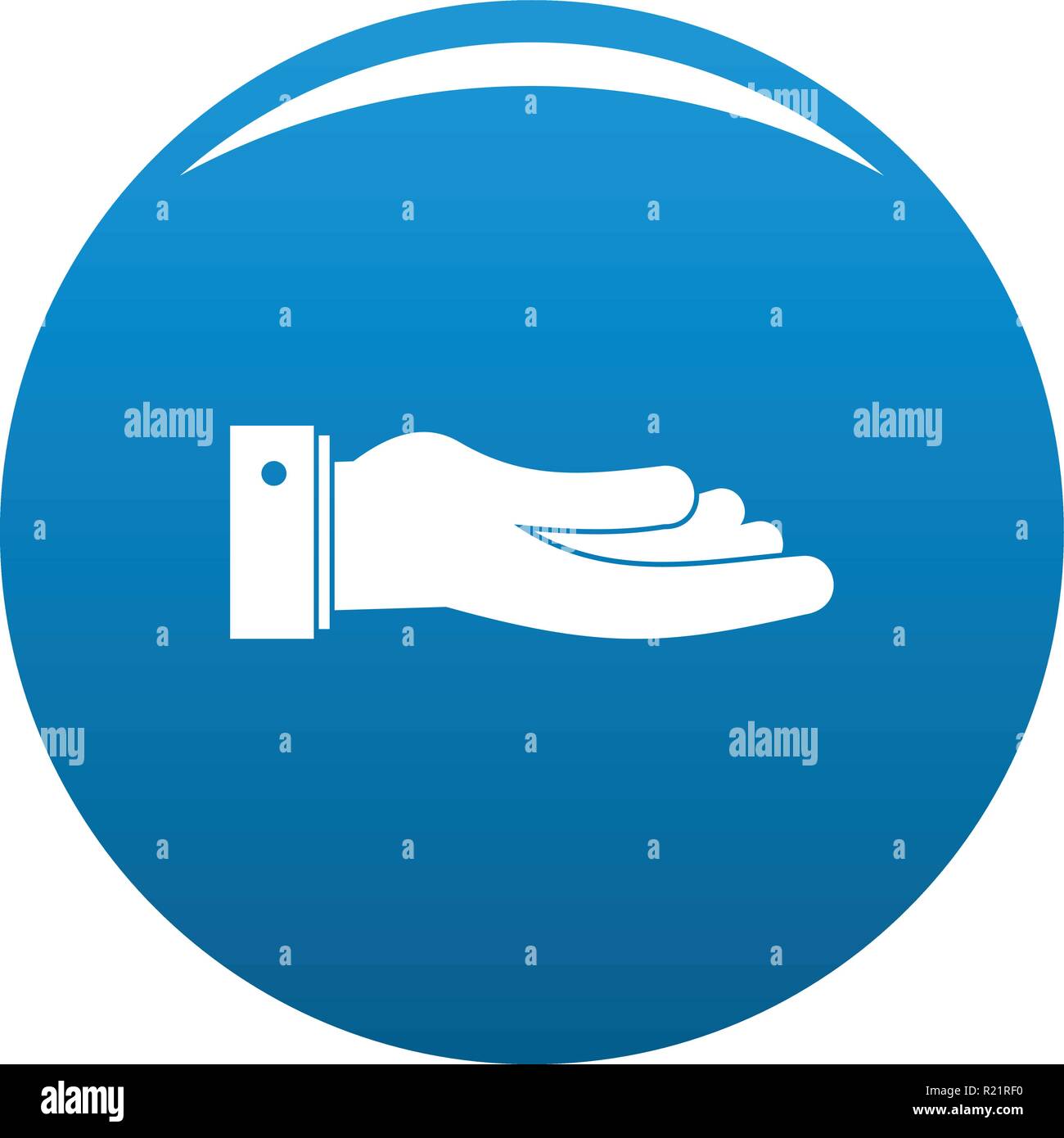 Hand ask icon vector blue circle isolated on white background Stock ...