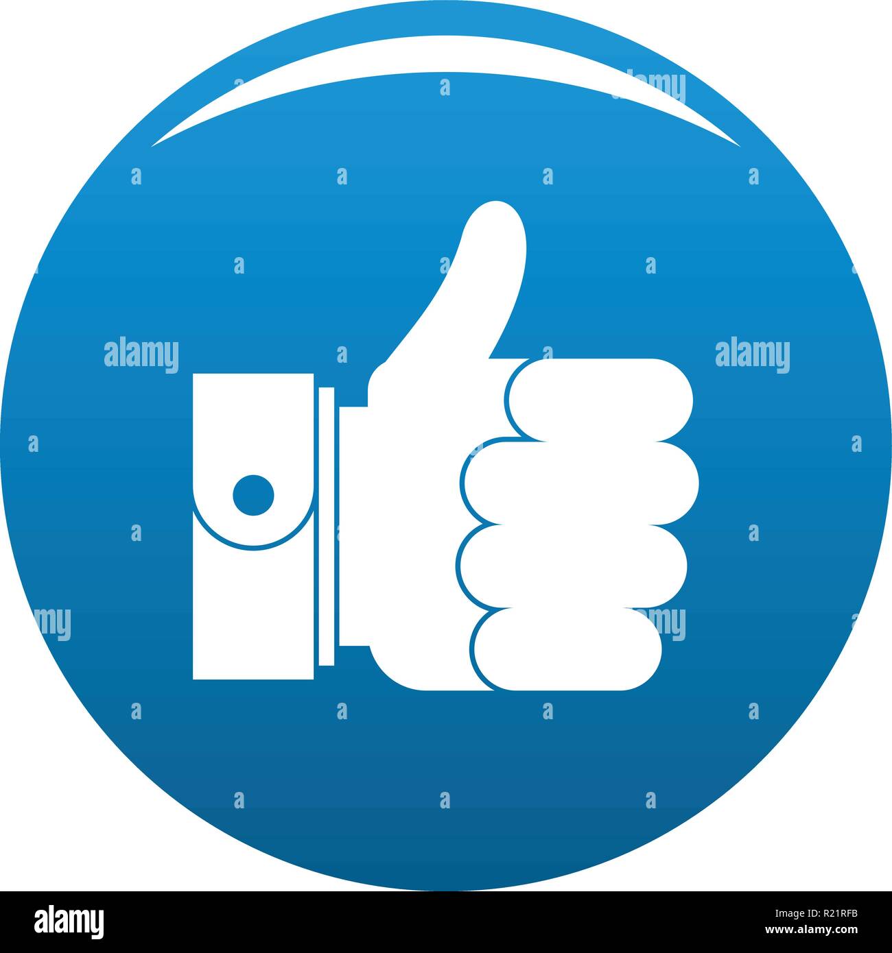 Hand excellent icon vector blue circle isolated on white background ...