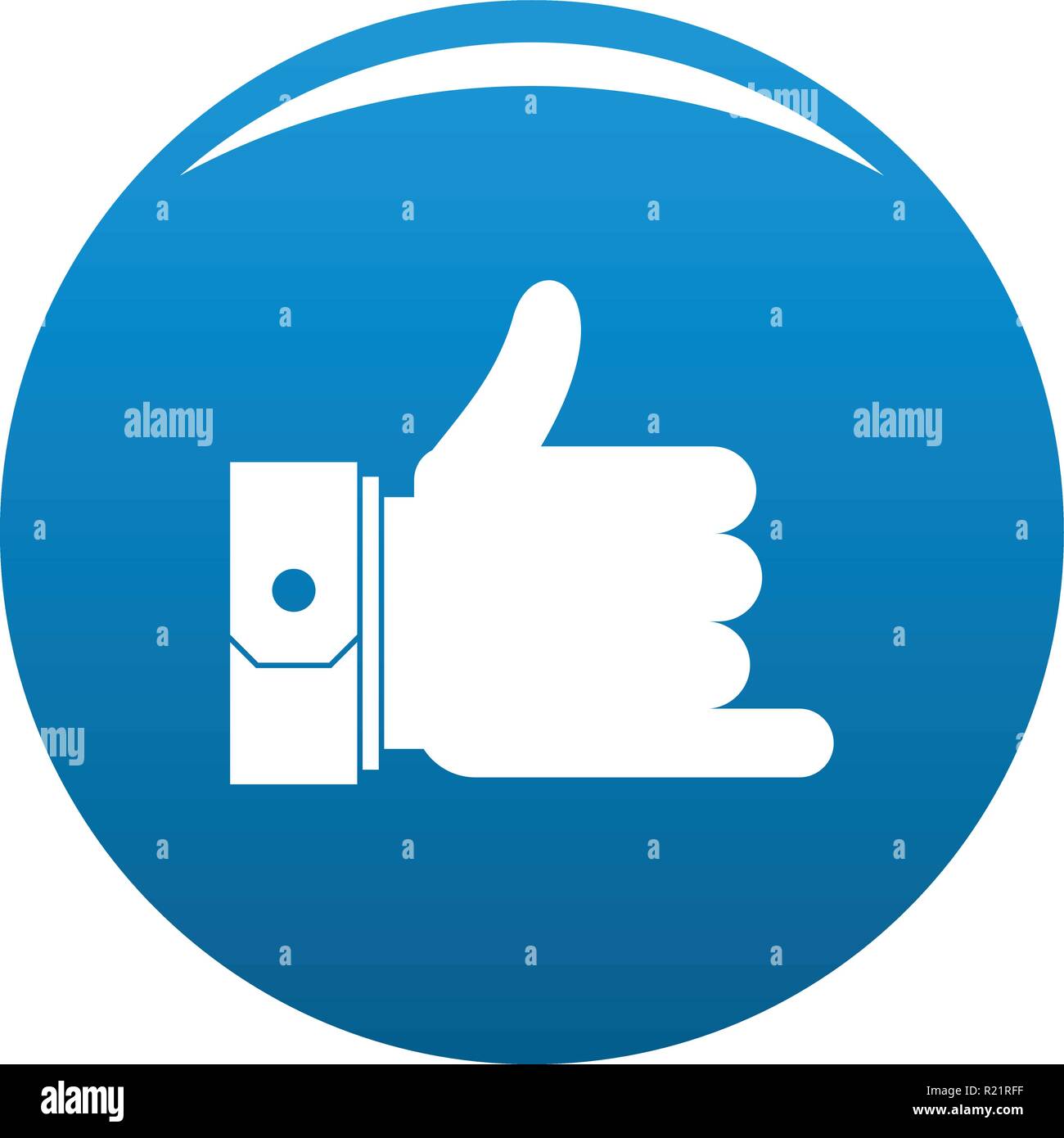 Hand call icon vector blue circle isolated on white background Stock ...
