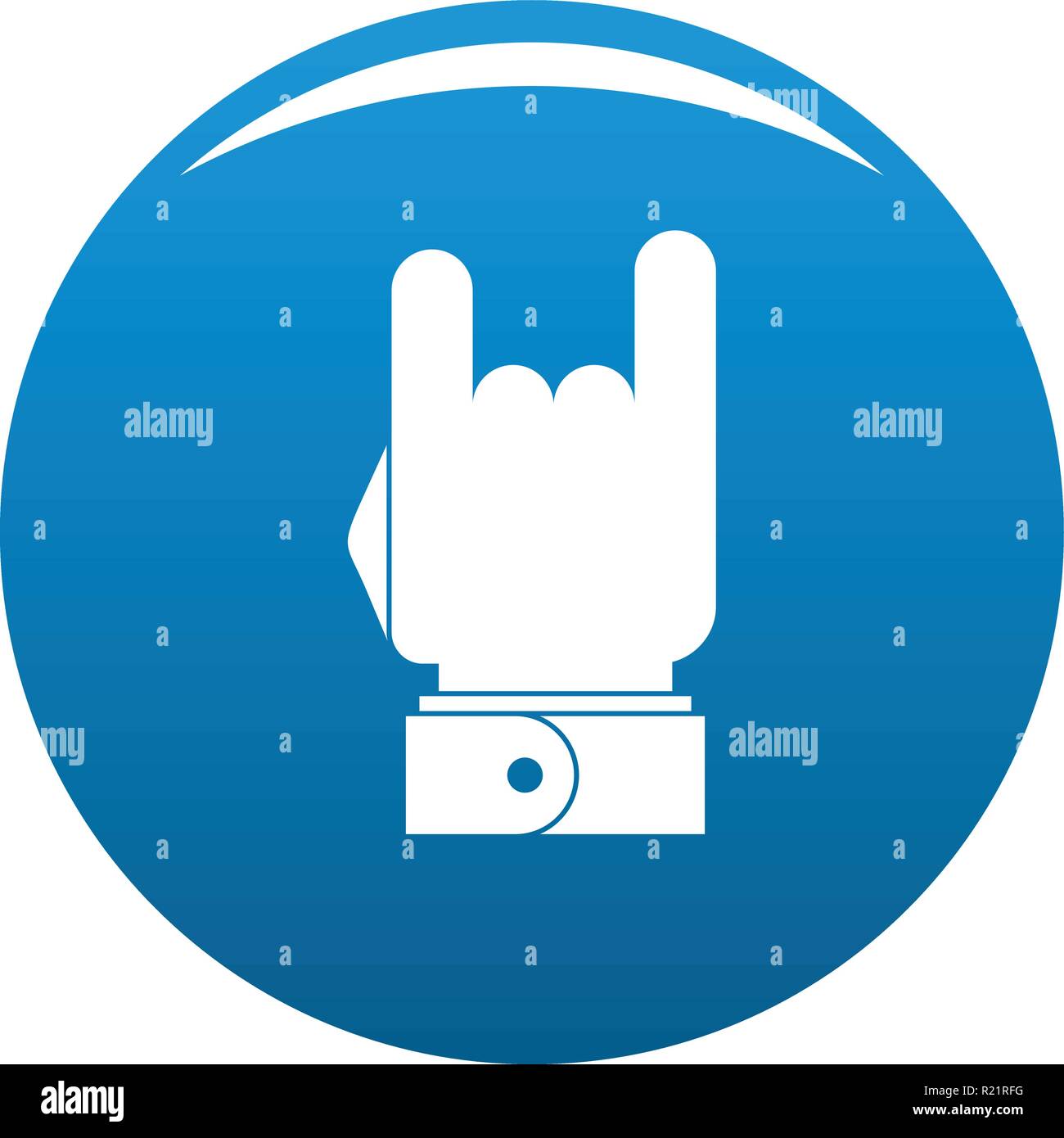 Hand music icon vector blue circle isolated on white background Stock ...