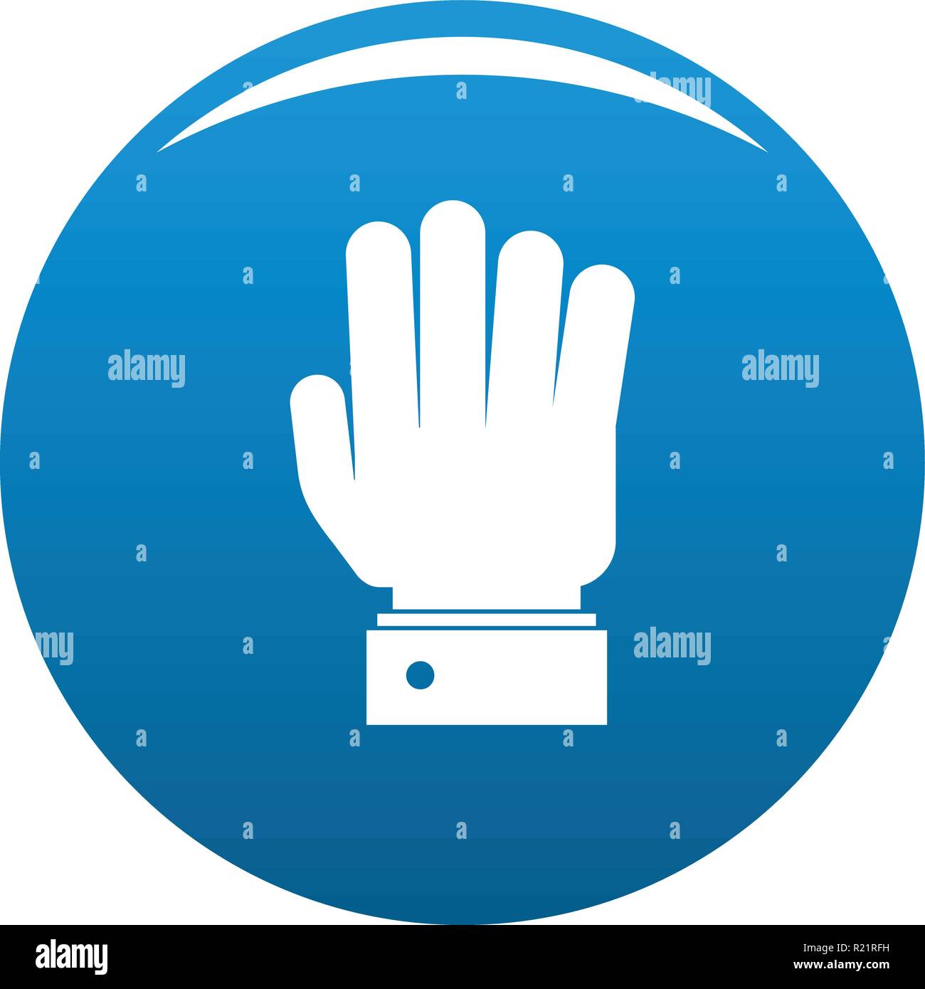 Hand stop icon vector blue circle isolated on white background Stock ...