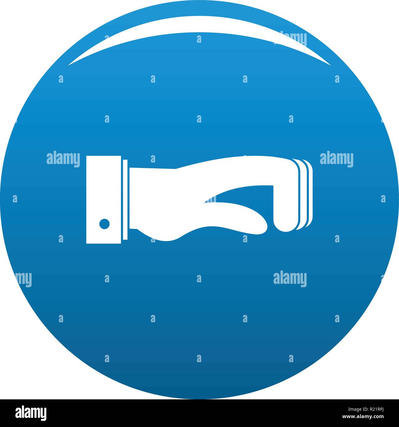 Hand concept icon vector blue circle isolated on white background Stock ...