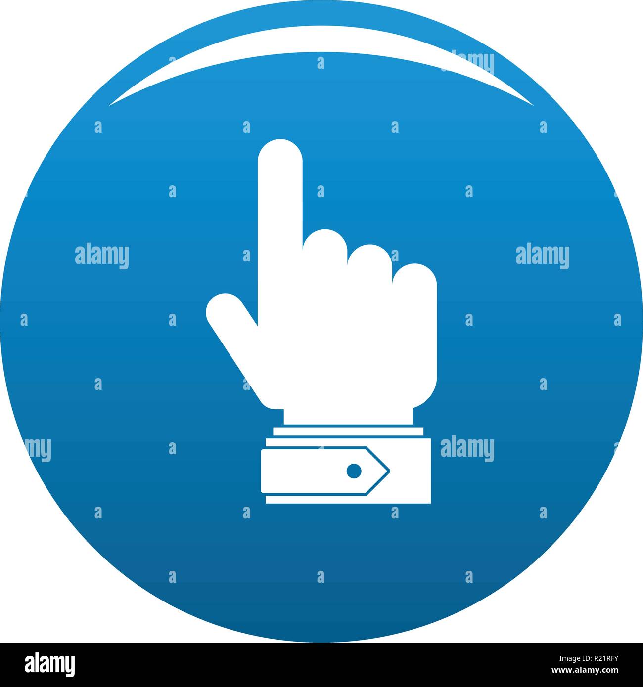 Hand direction icon vector blue circle isolated on white background ...