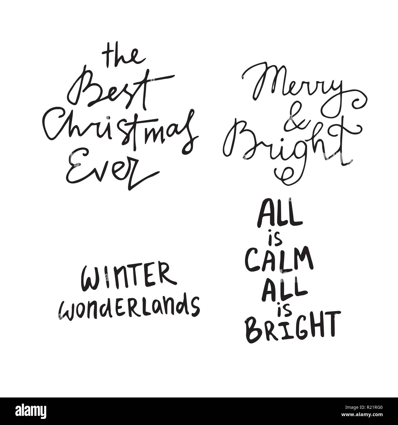 Set of Christmas lettering handwritten Stock Vector Image & Art - Alamy