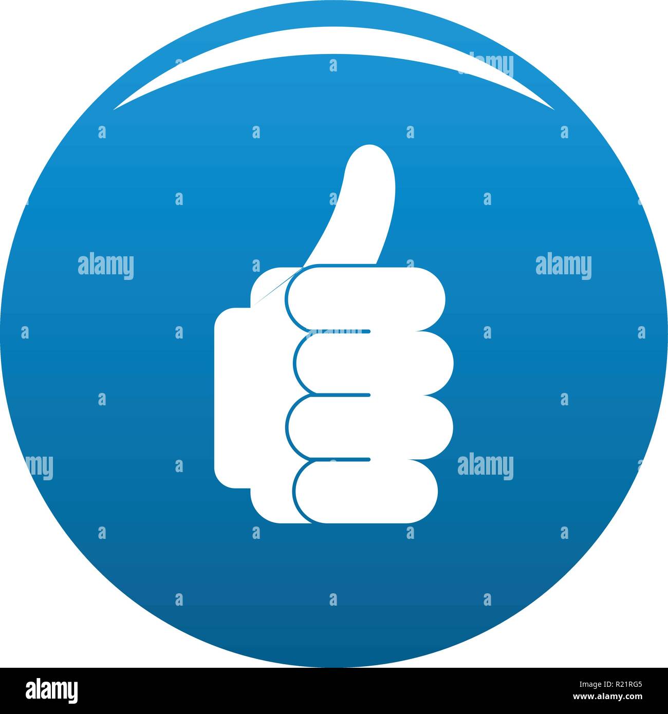 Hand approval icon vector blue circle isolated on white background ...