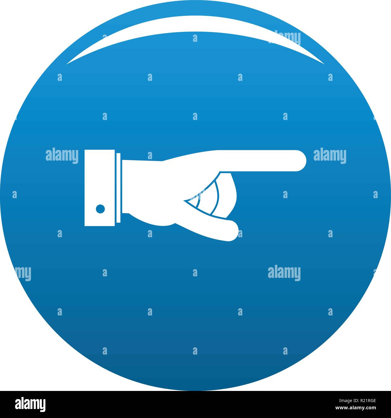 Hand go icon vector blue circle isolated on white background Stock ...
