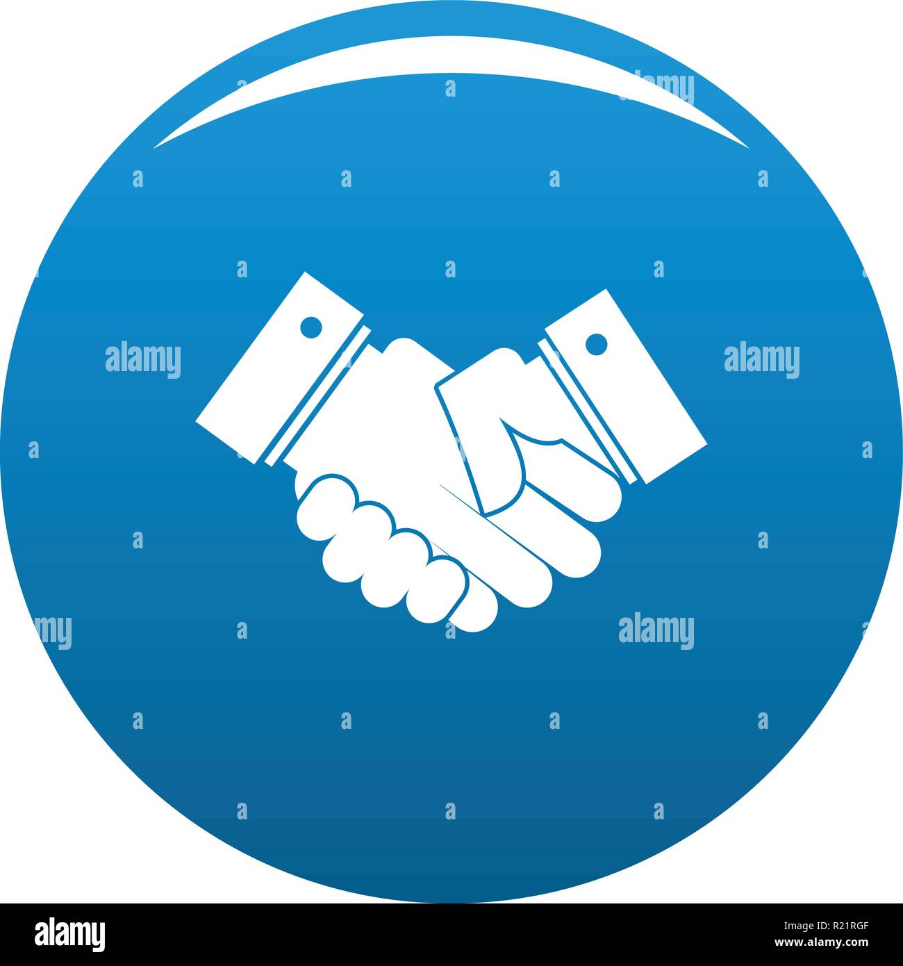 Hand peace icon vector blue circle isolated on white background Stock ...