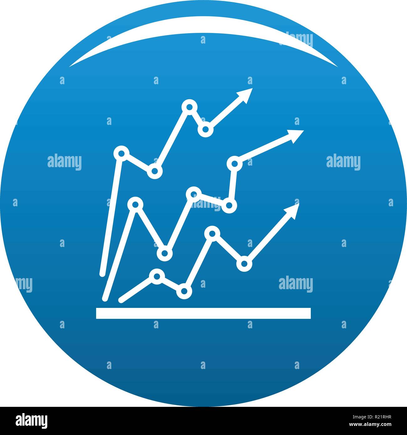 Chart icon vector blue circle isolated on white background Stock Vector ...