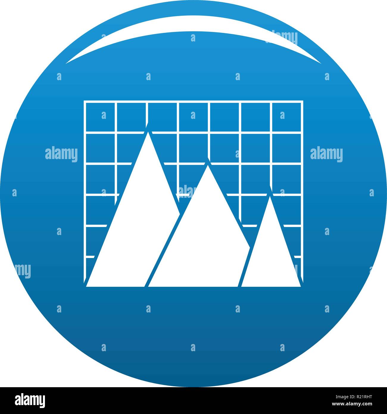 Business chart icon vector blue circle isolated on white background ...