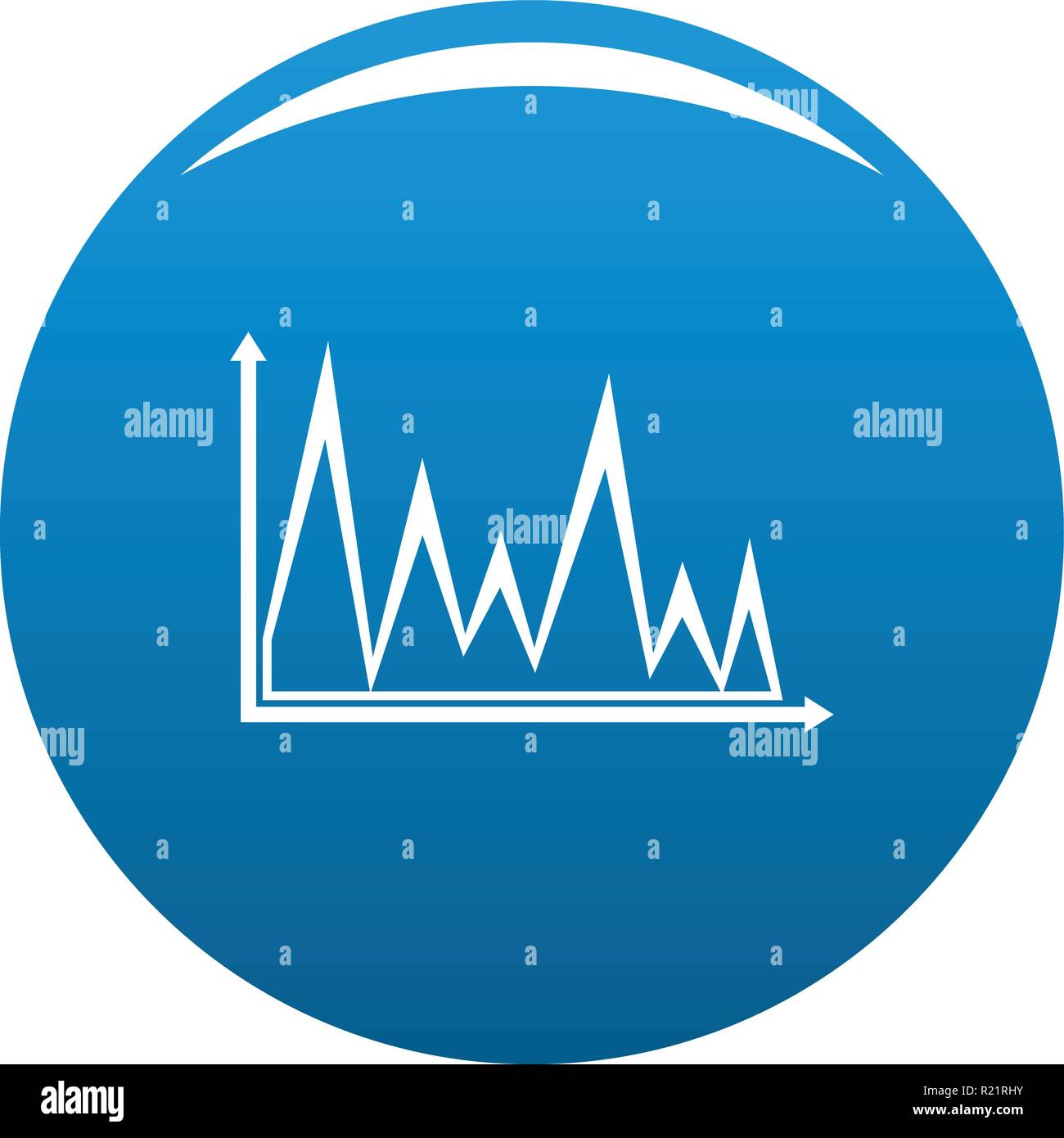 Finance graph icon vector blue circle isolated on white background ...