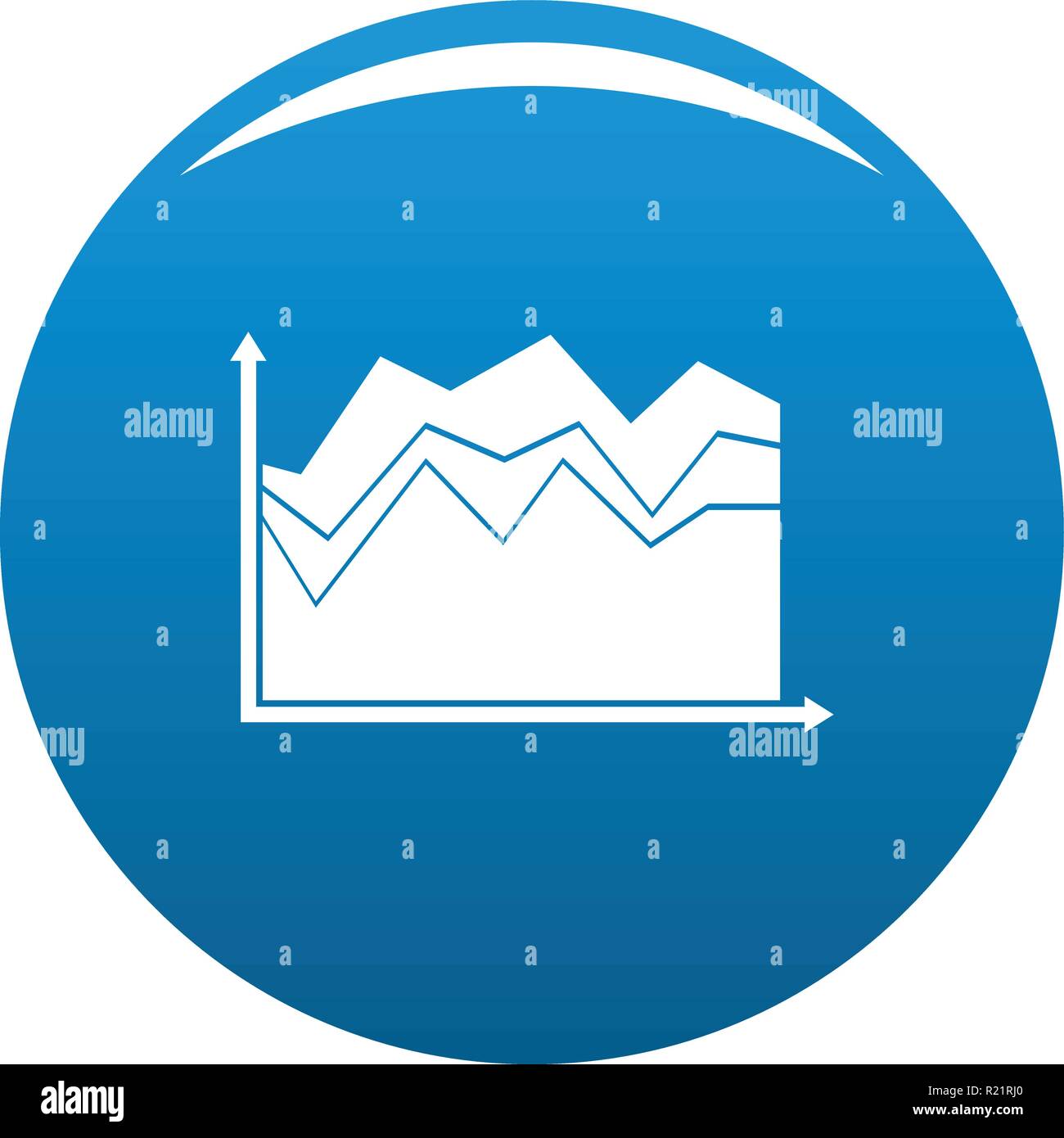 Business graph icon vector blue circle isolated on white background ...