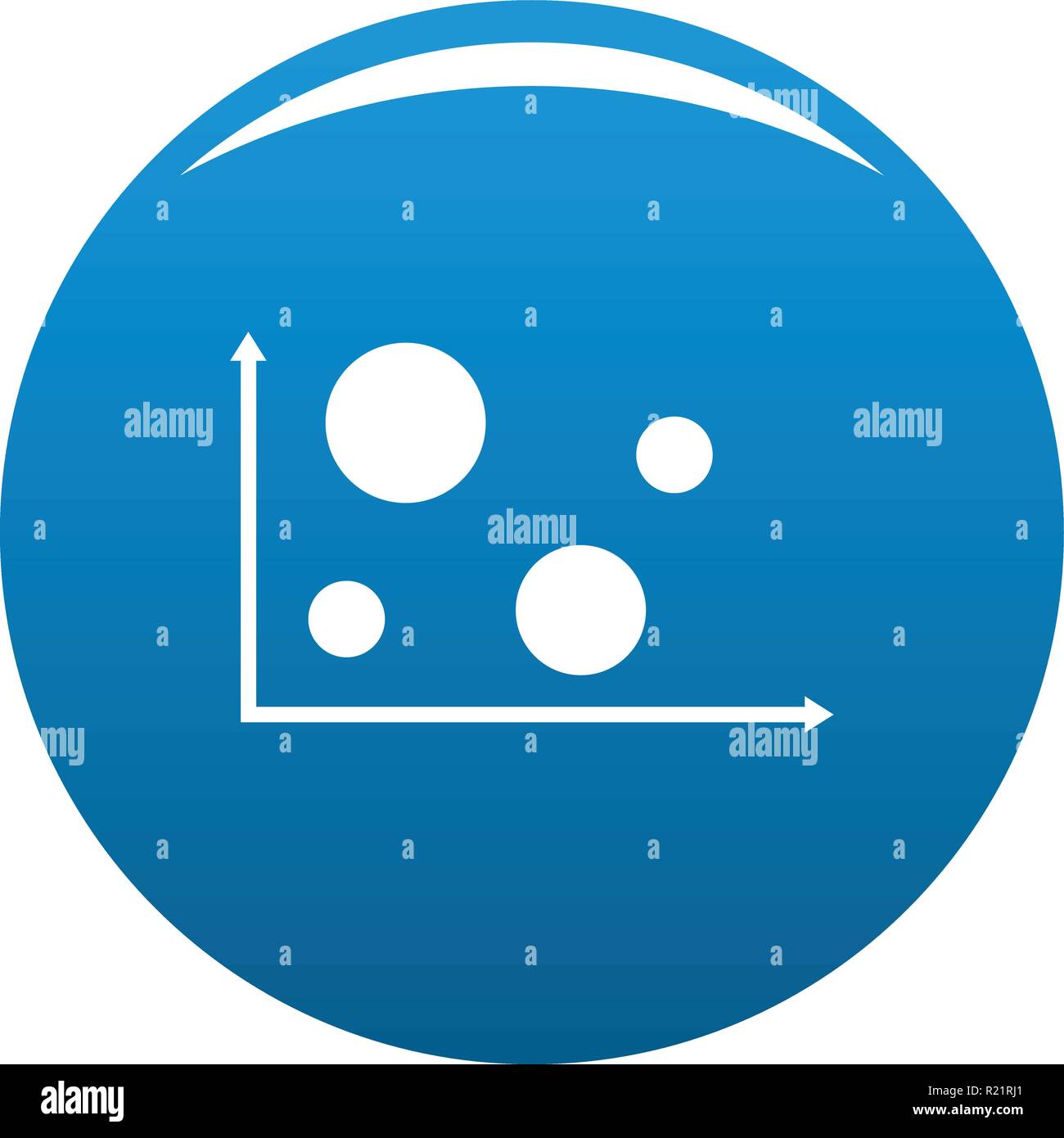 Finance diagram icon vector blue circle isolated on white background ...