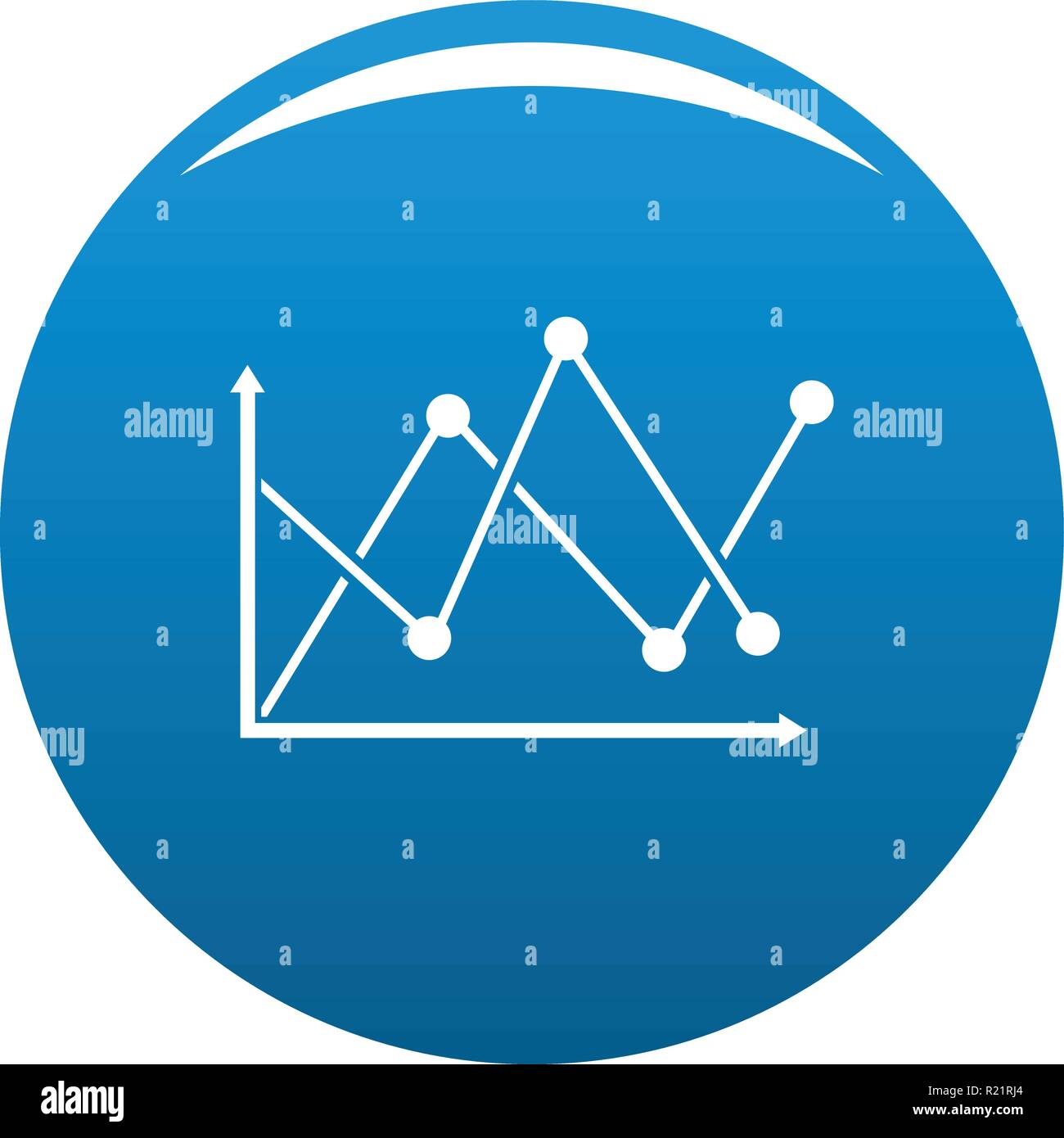 Line diagram icon vector blue circle isolated on white background Stock ...