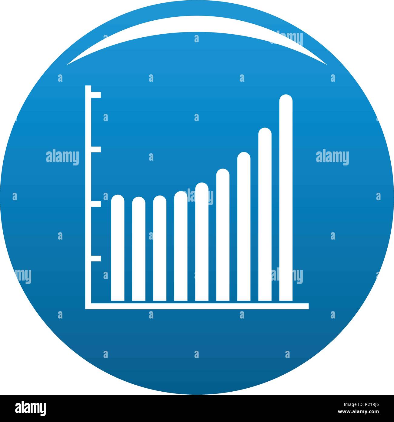 Business diagram icon vector blue circle isolated on white background ...