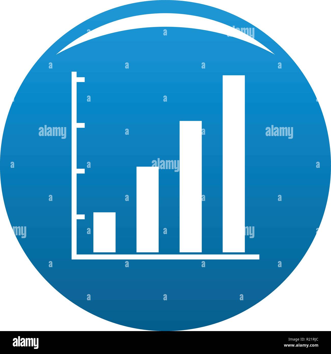 Finance chart icon vector blue circle isolated on white background ...