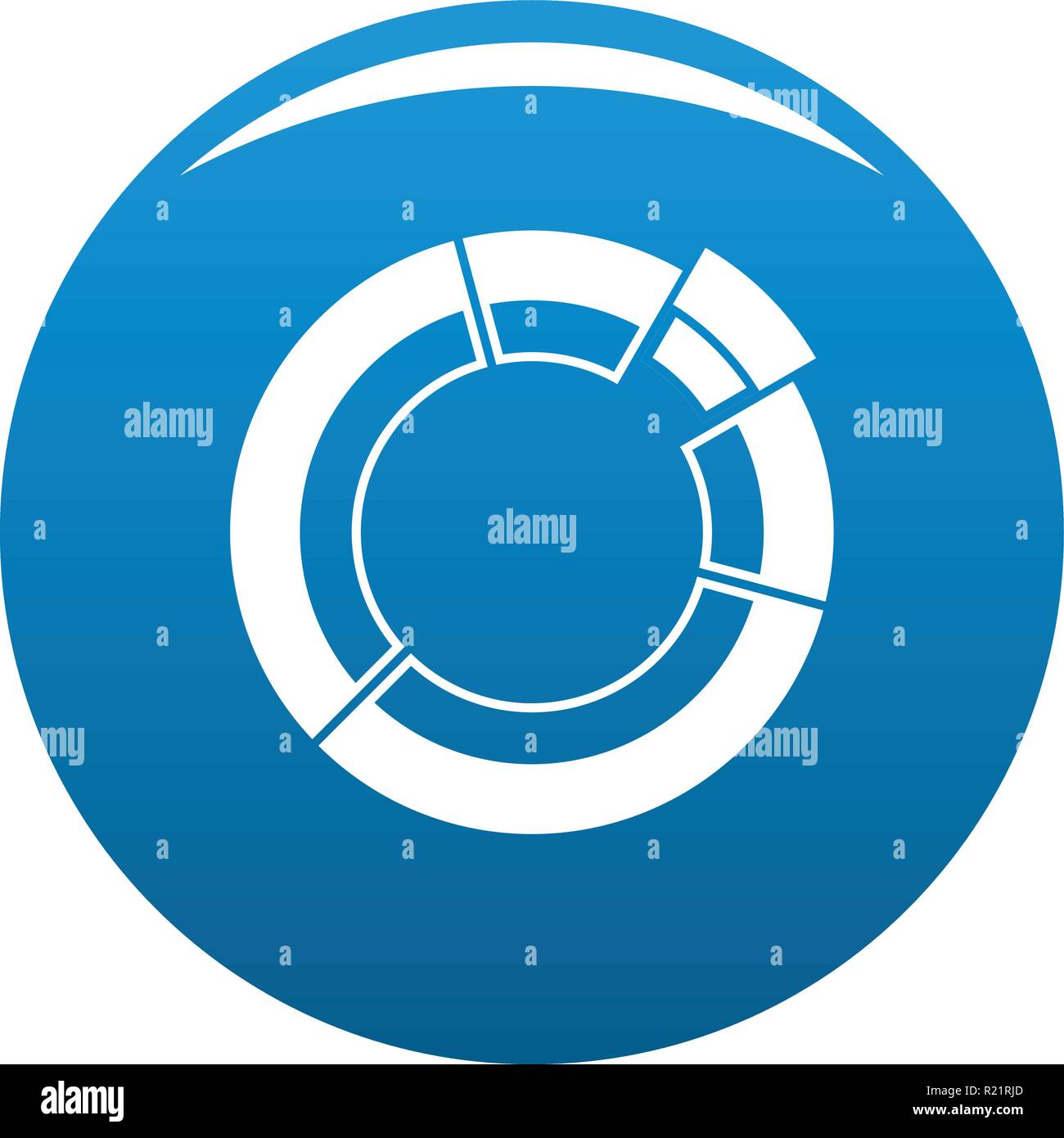 Circle chart icon vector blue circle isolated on white background Stock ...