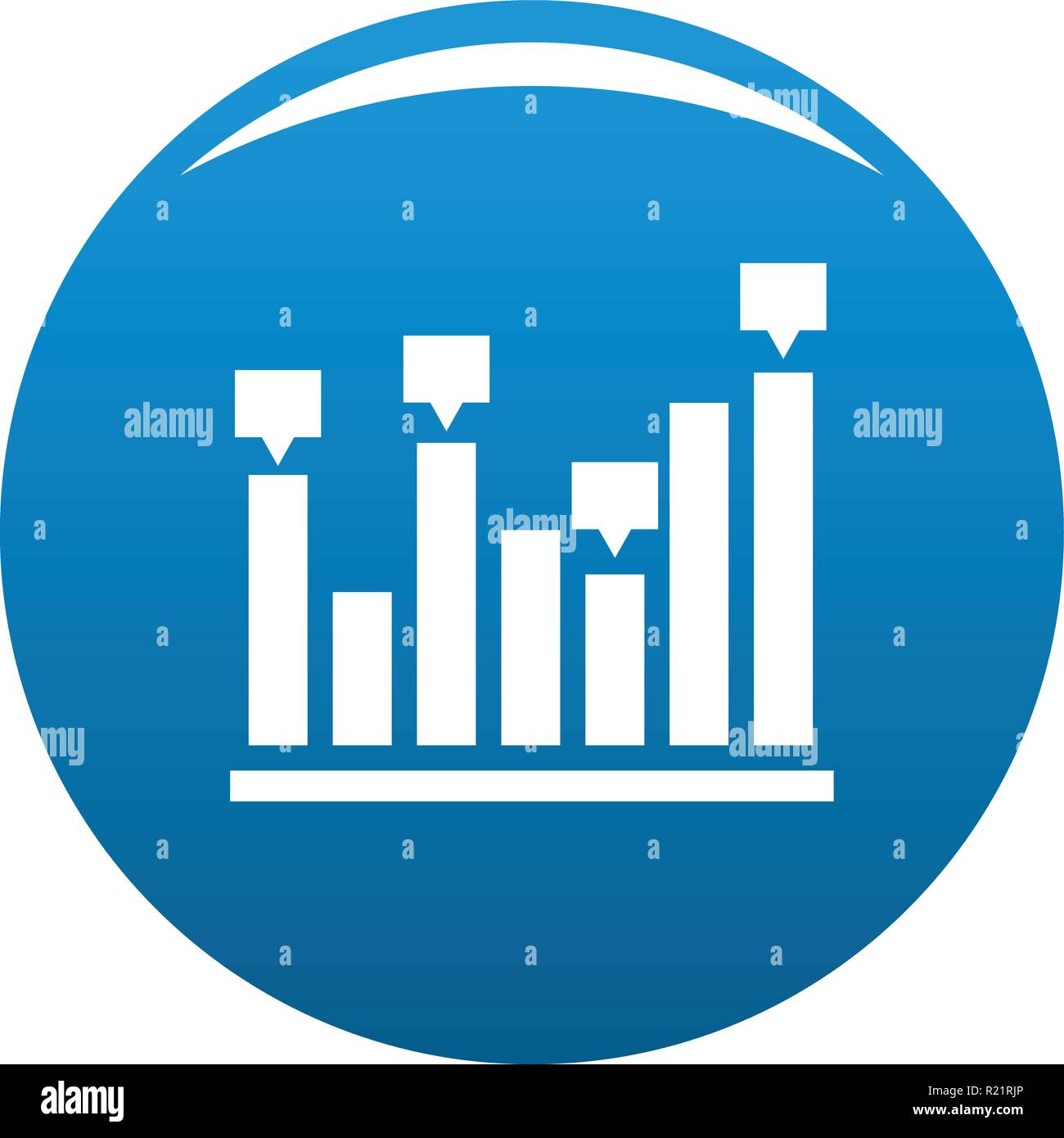 New chart icon vector blue circle isolated on white background Stock ...