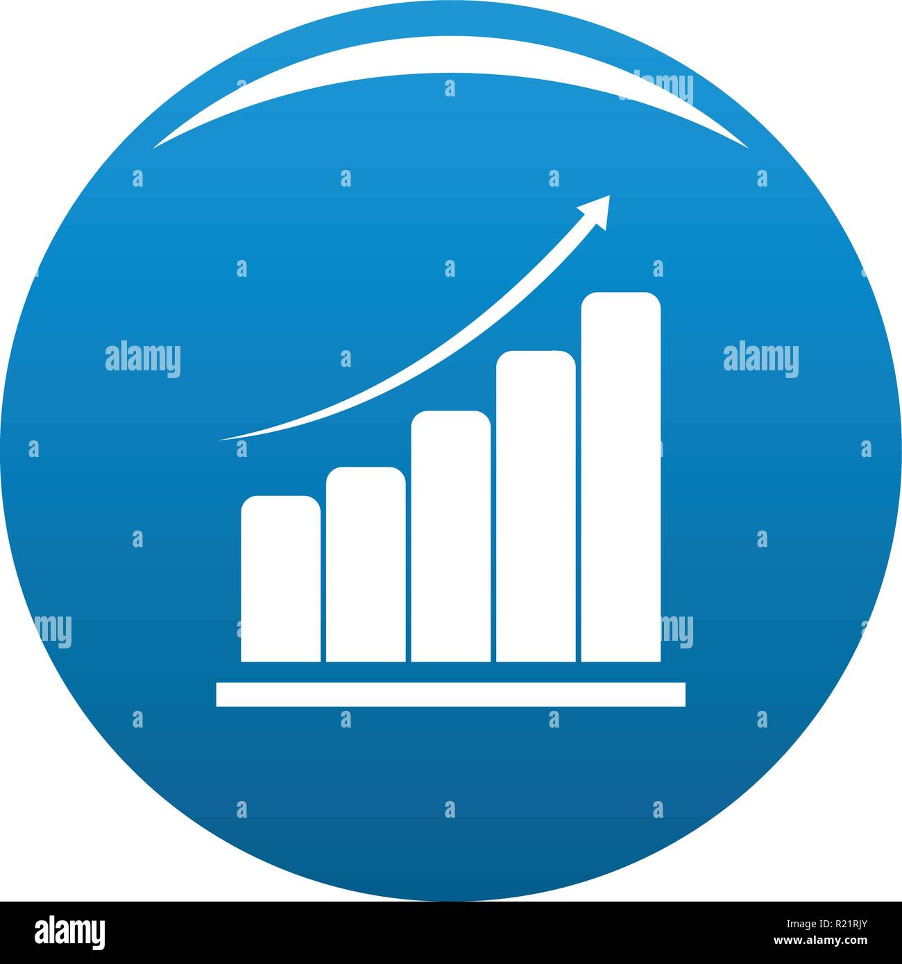 Diagram icon vector blue circle isolated on white background Stock ...