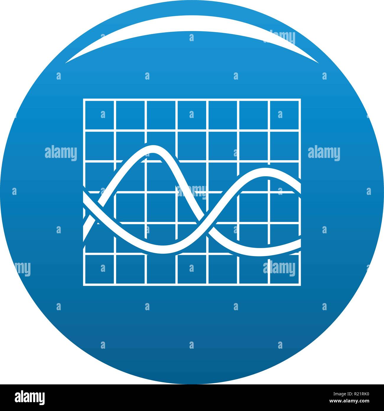 Finance chart icon vector blue circle isolated on white background ...