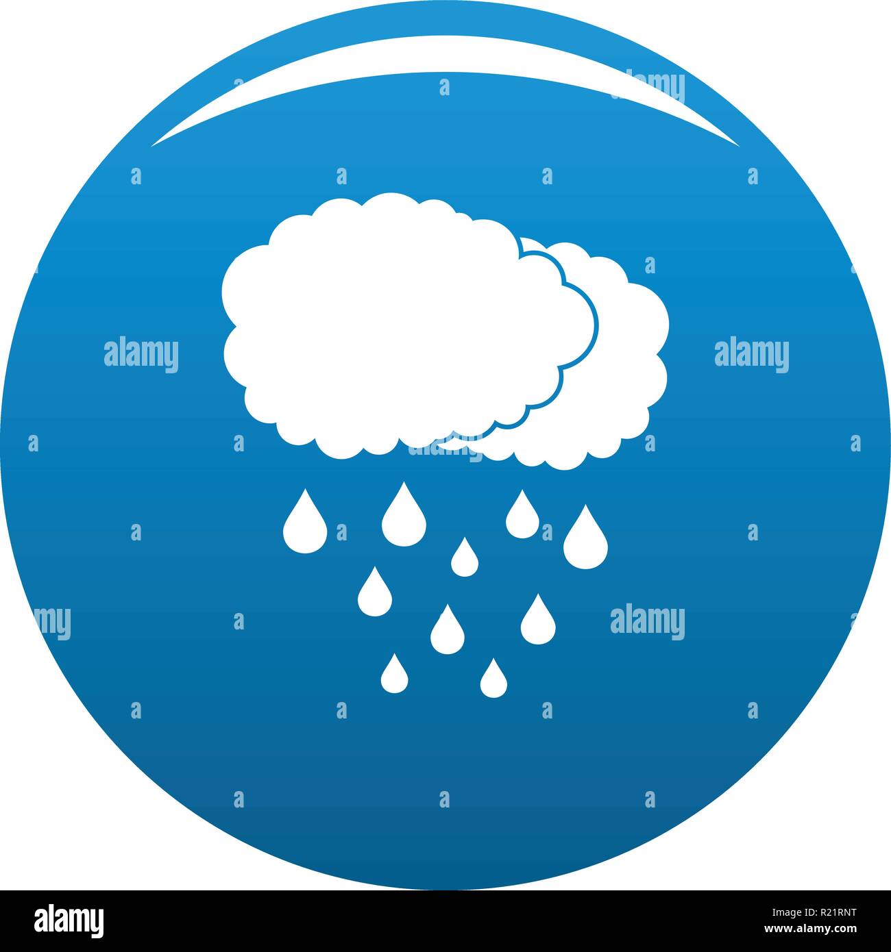 Cloud rain icon vector blue circle isolated on white background Stock ...