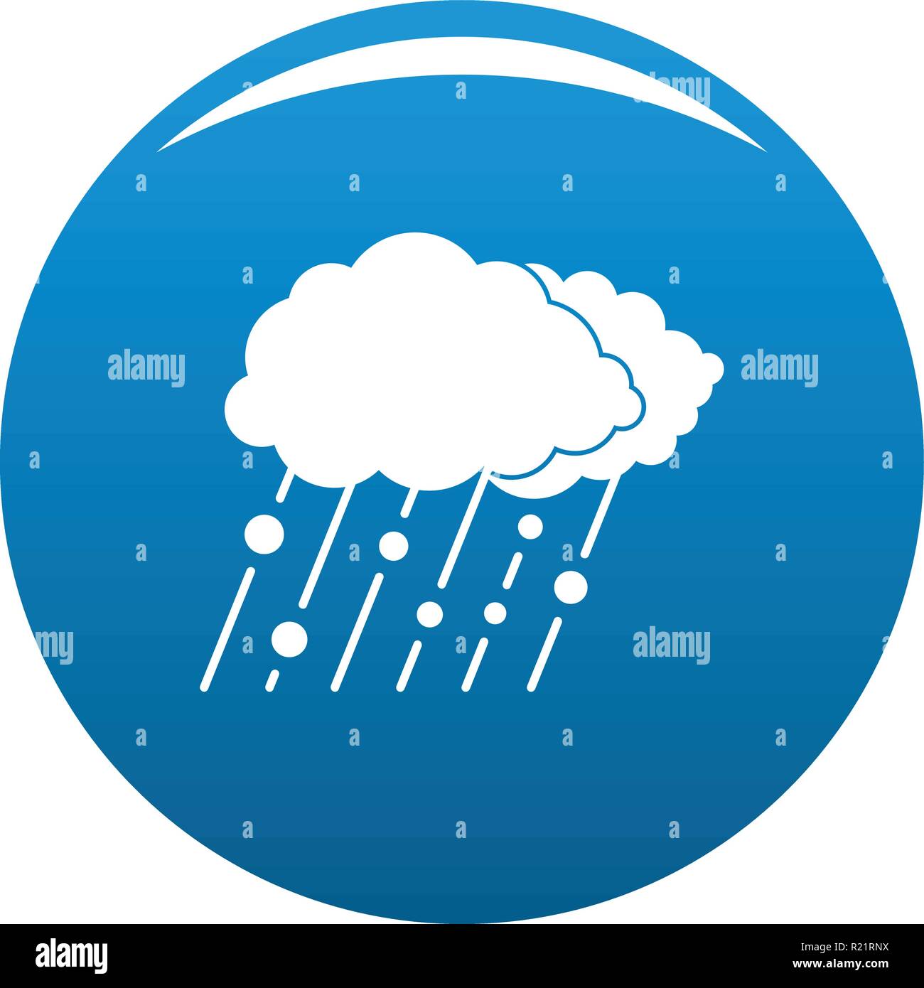 Cloud rain snow icon vector blue circle isolated on white background ...