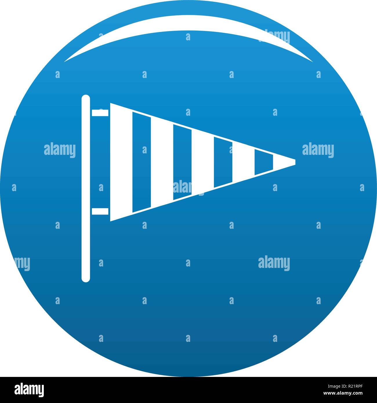 Meteorology windsock icon vector blue circle isolated on white ...