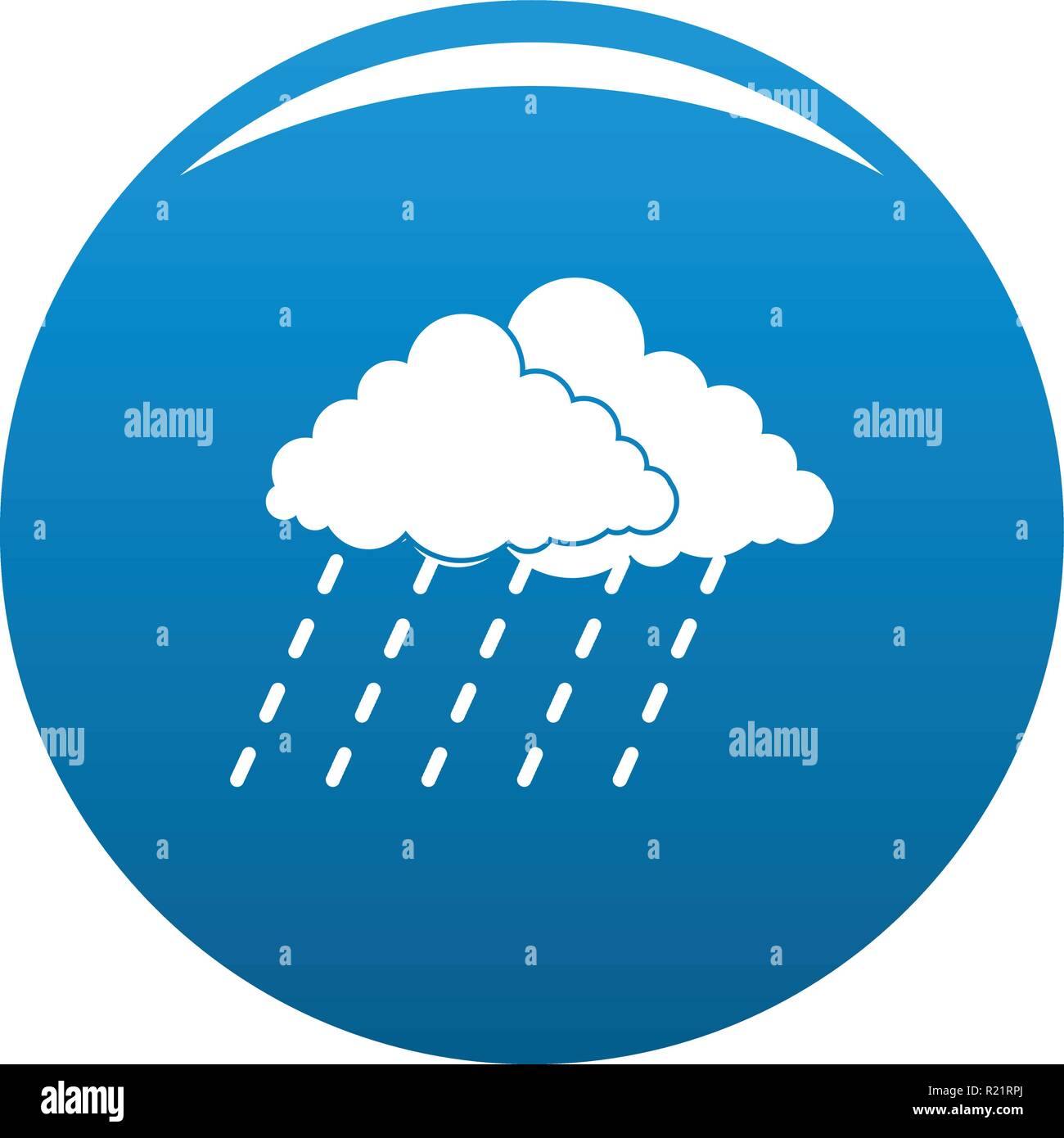 Cloud rain storm icon vector blue circle isolated on white background ...