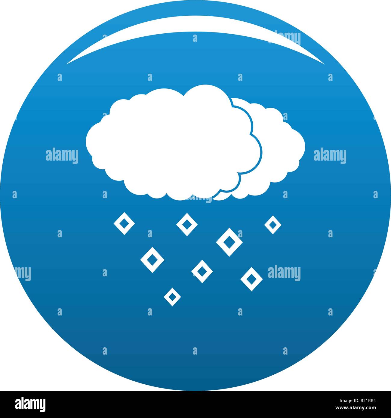 Snow cloud icon vector blue circle isolated on white background Stock ...