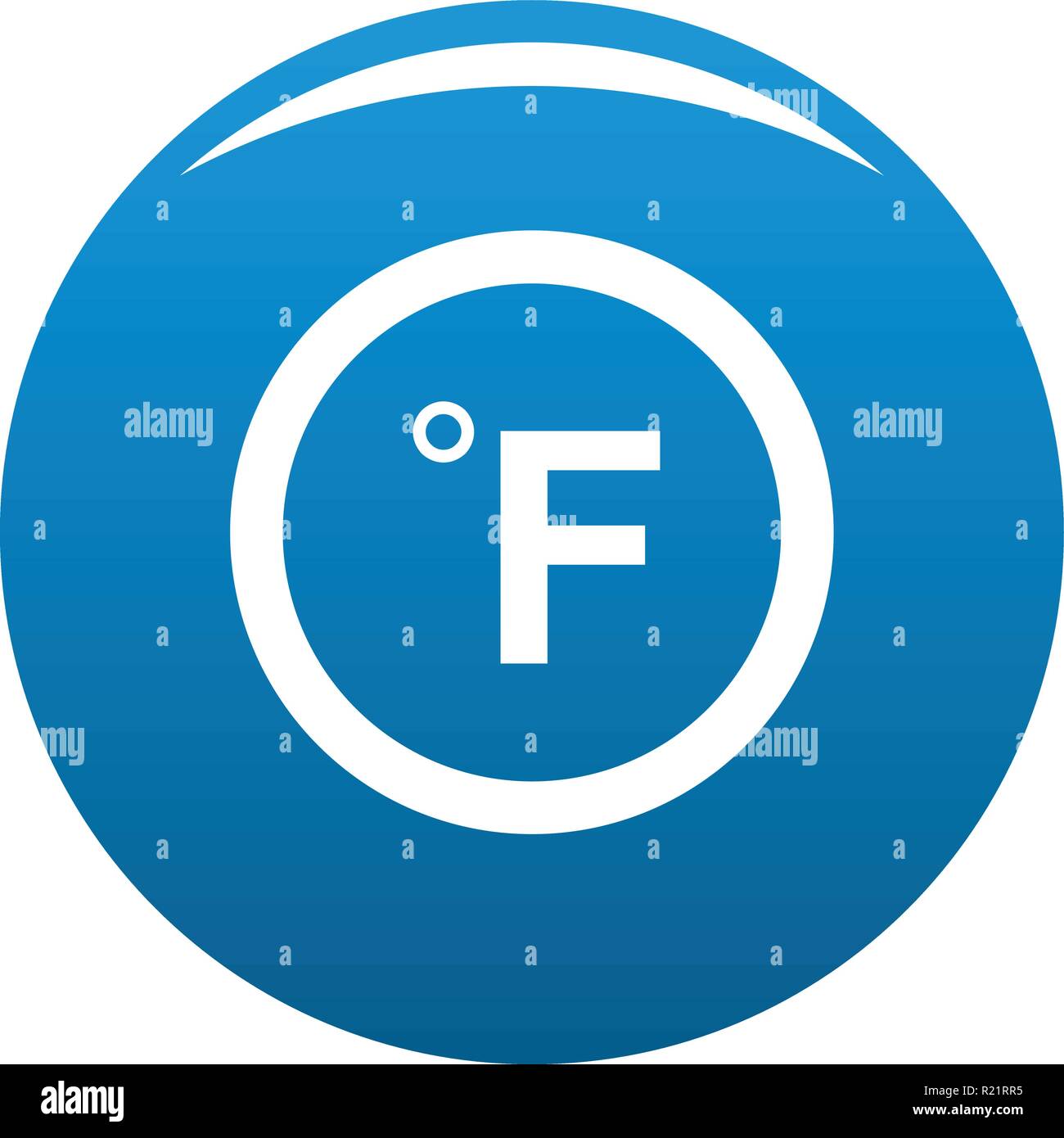 Fahrenheit icon vector blue circle isolated on white background Stock ...